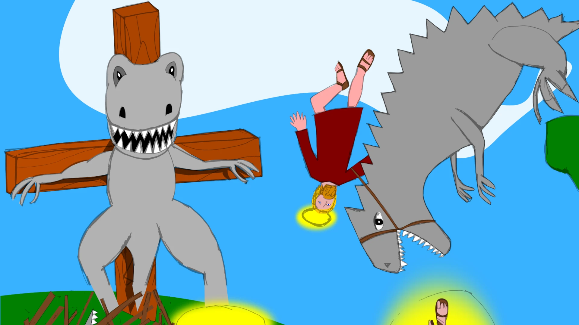 Great Dinosaur Crucifixion Life Of Jesus 6 Drawings